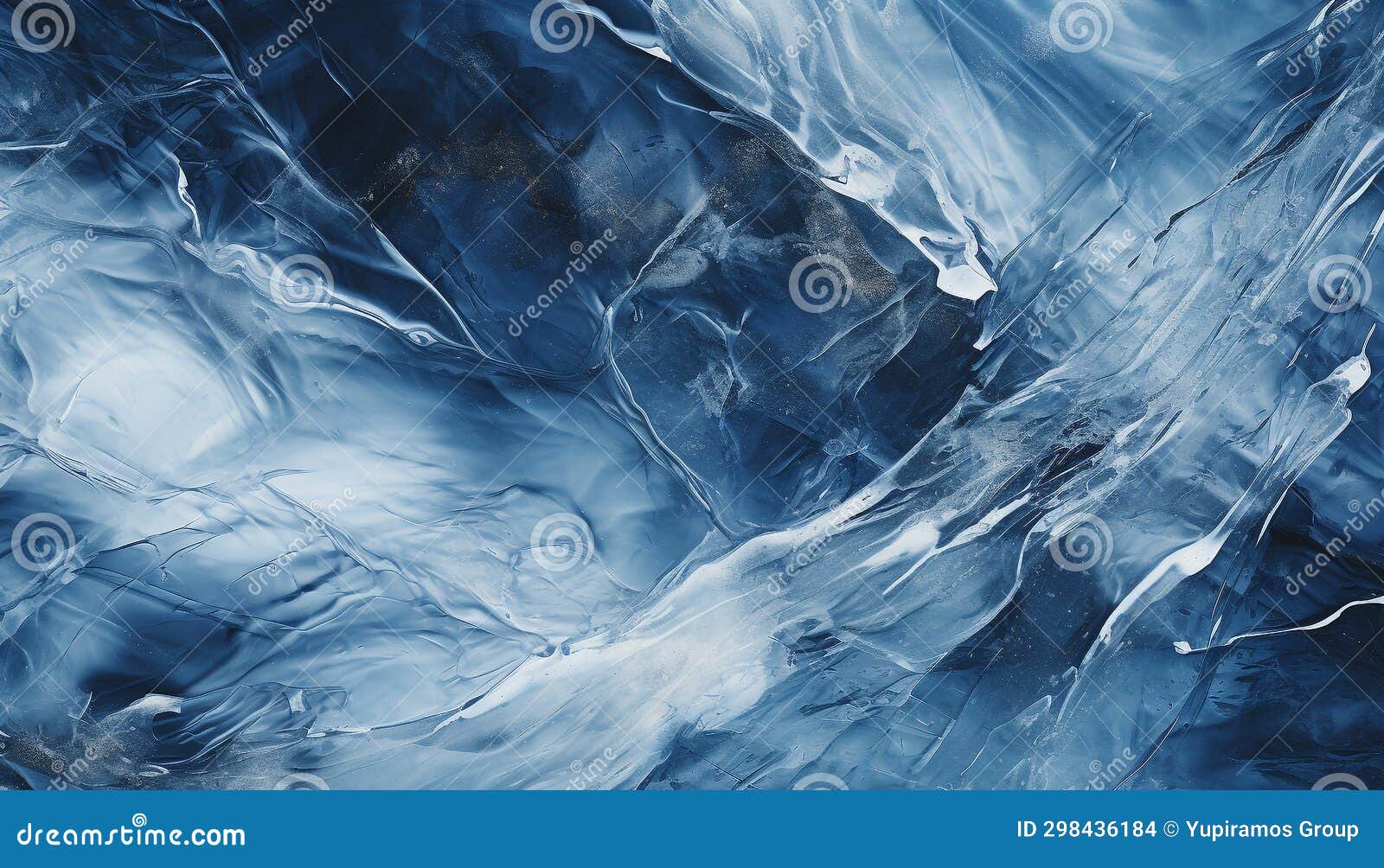 Abstract Blue Wave Pattern on Frozen Water Surface Generated by AI ...