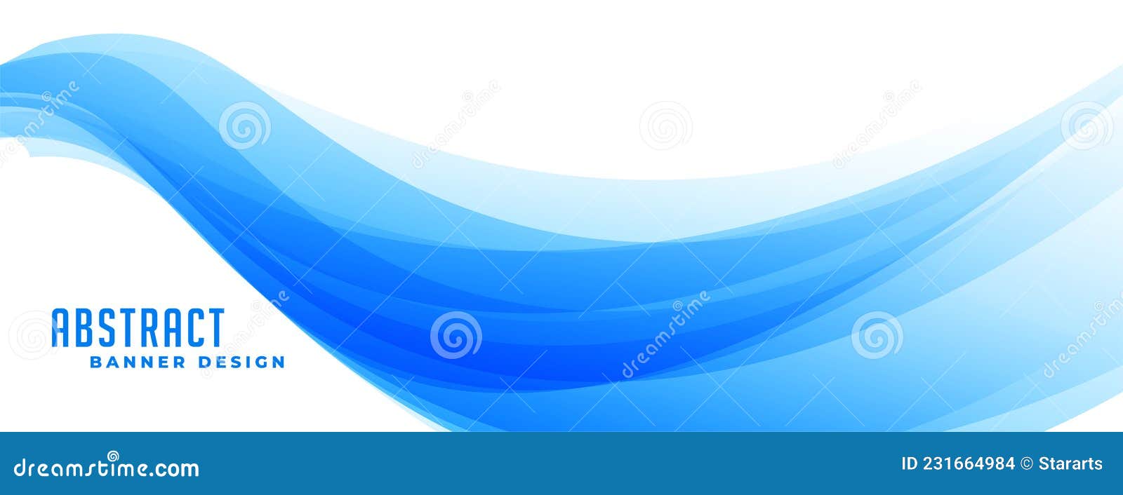 Abstract Blue Wave Presentation Banner Design Stock Vector ...