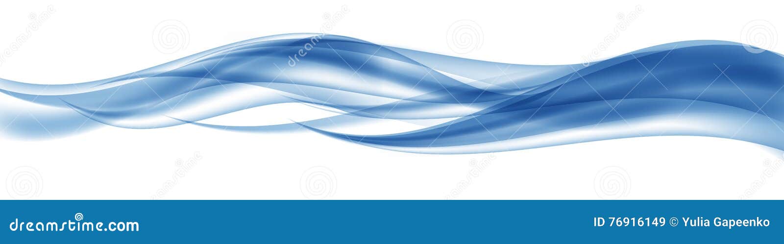 Abstract Blue Wave Set on Transparent Background. Stock Vector ...