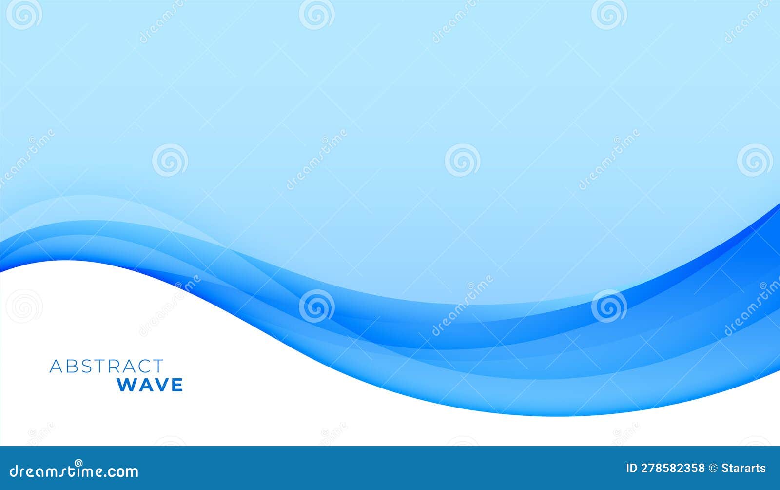 Abstract Blue Wave Shape in Flowing Motion for Blank Backdrops Stock ...