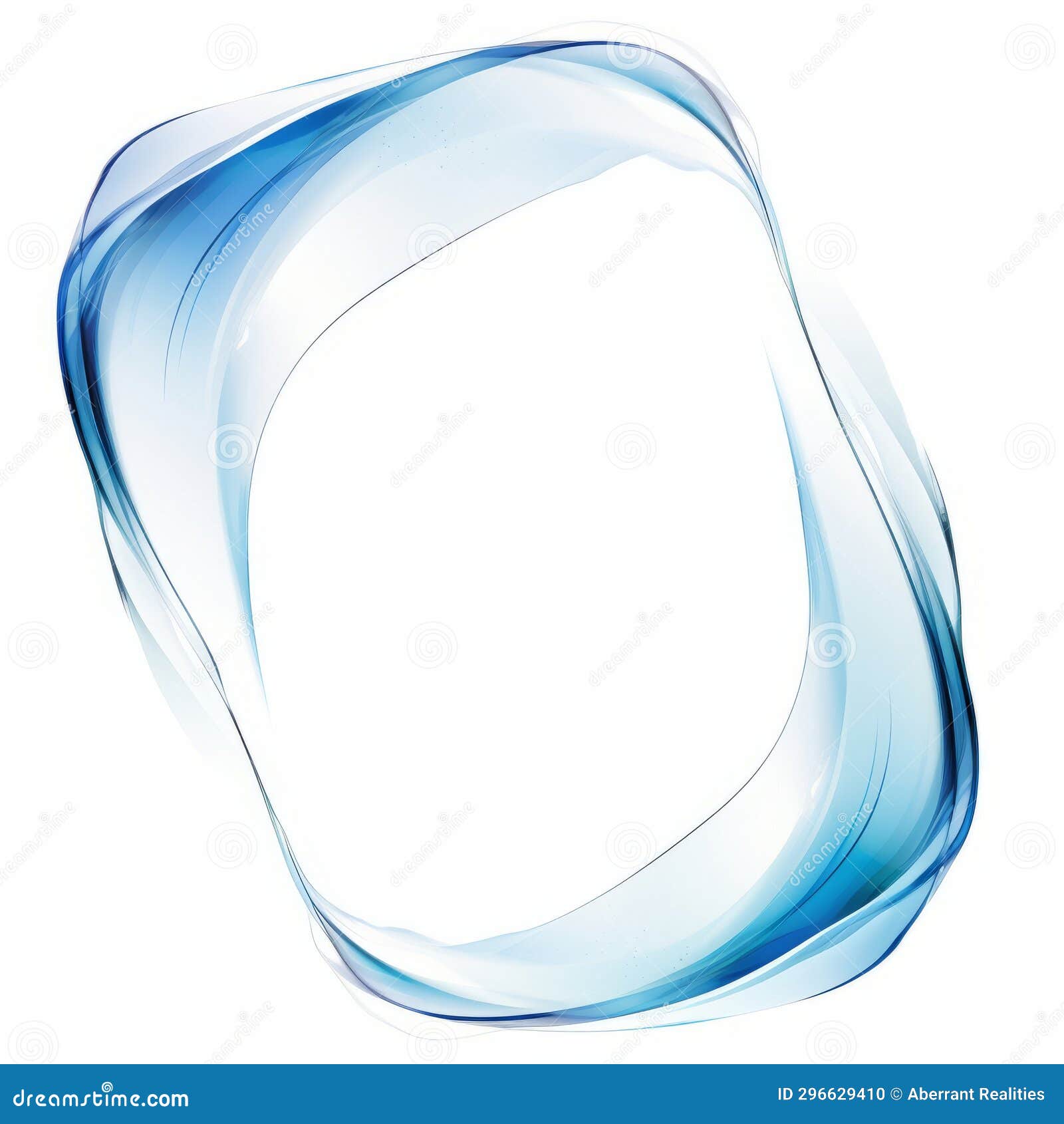 Abstract Blue Wave Shape on a White Background Stock Illustration ...