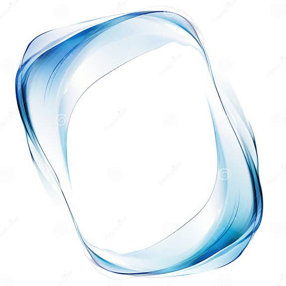 Abstract Blue Wave Shape on a White Background Stock Illustration ...