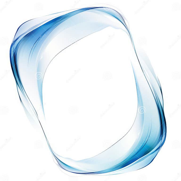 Abstract Blue Wave Shape on a White Background Stock Illustration ...