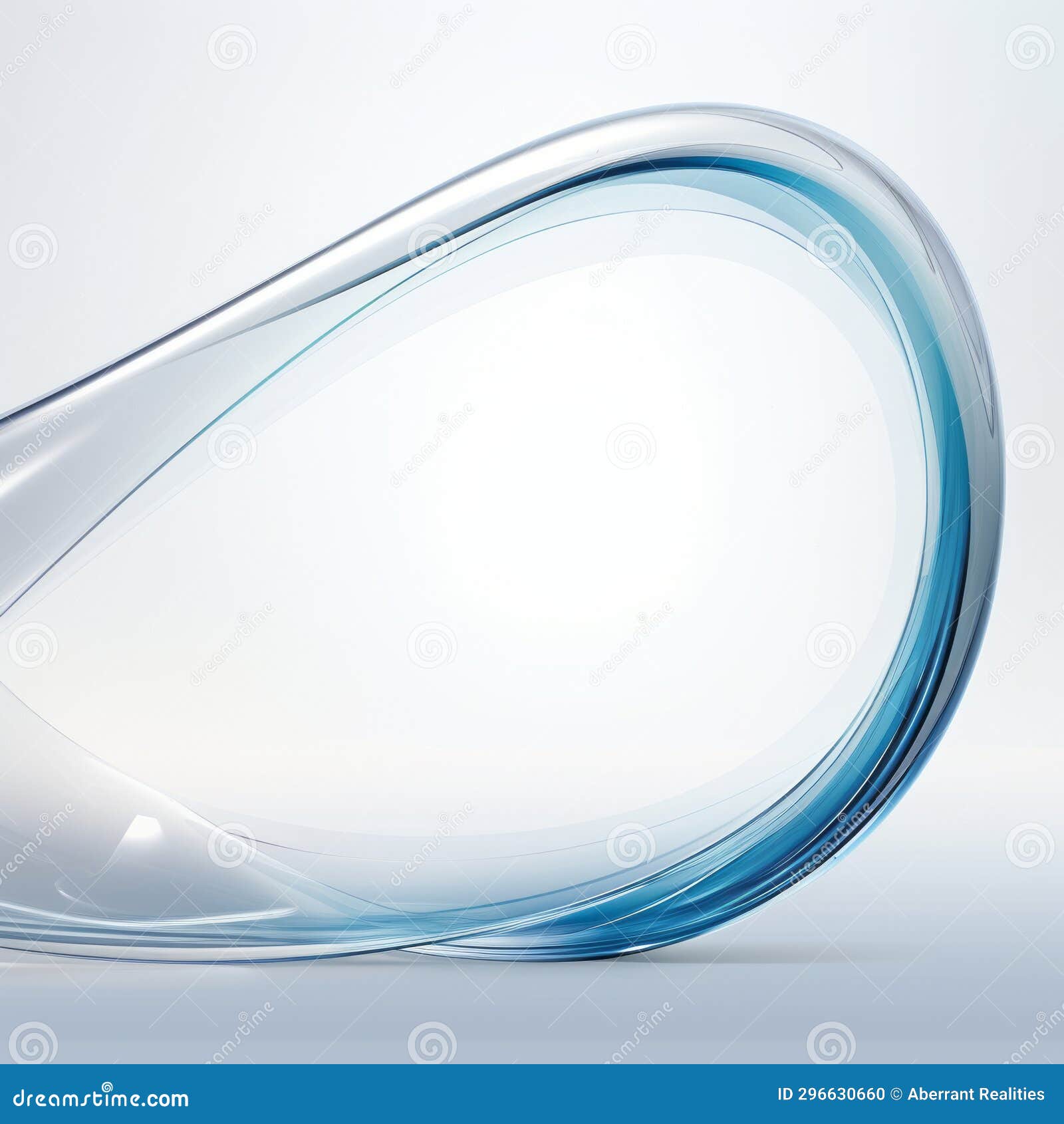 An Abstract Blue Wave Shape on a White Background Stock Illustration ...