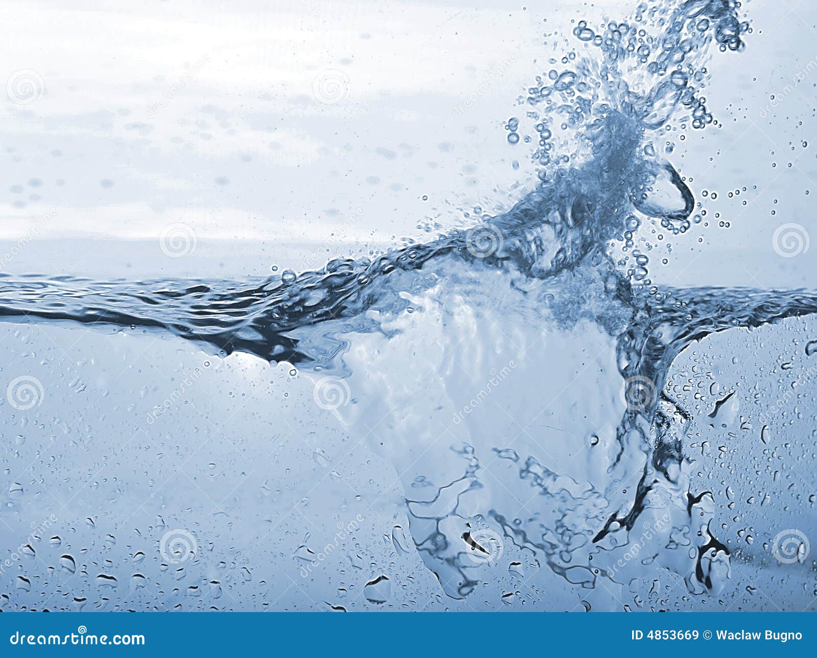 Abstract Blue Wave Splash Background Stock Image - Image of water ...