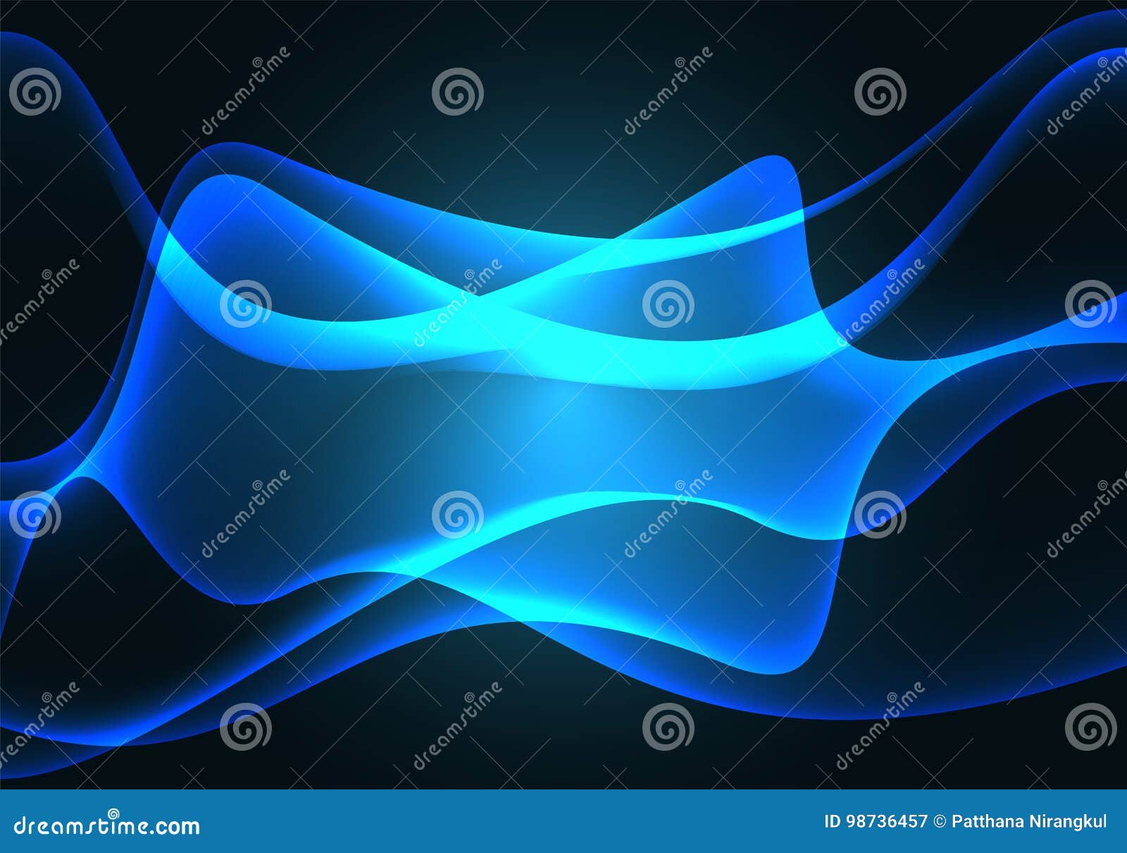 Abstract Blue Wave Technology on Black Background Vector. Stock Vector ...