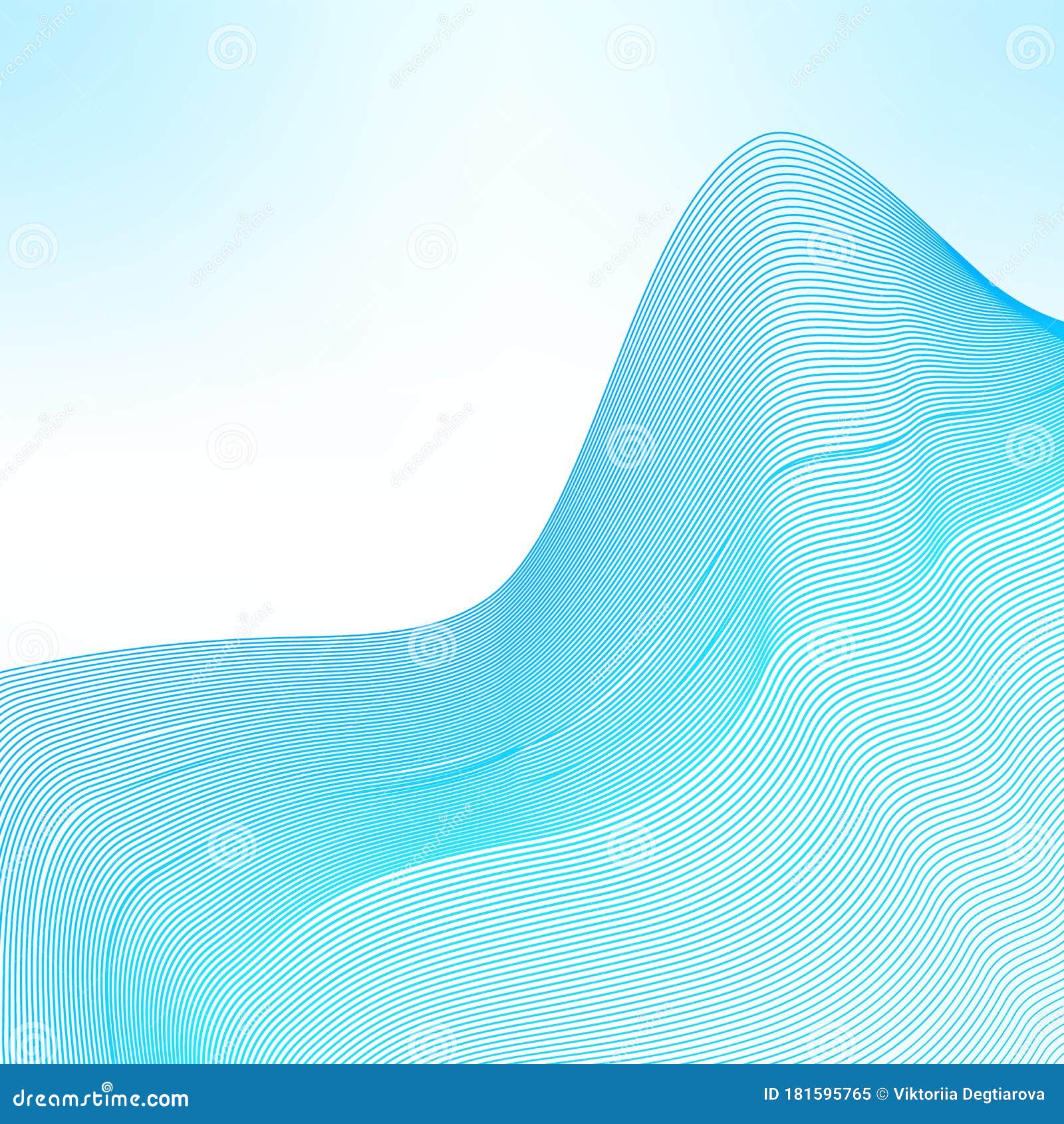 Abstract Blue Wave. Template with Blend Shapes. Vector Illustration ...