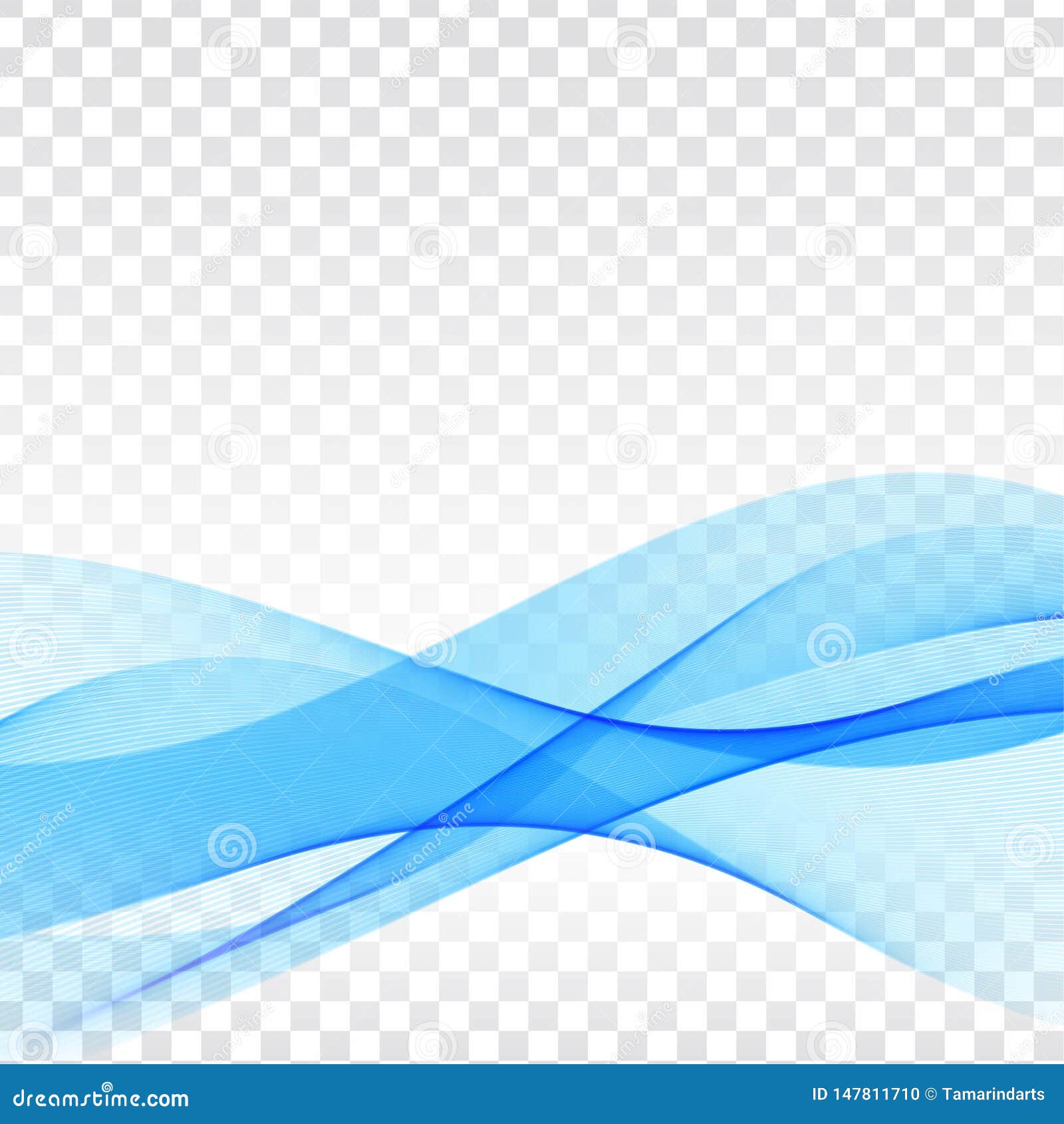 Abstract Blue Wave Transparent Background Stock Vector - Illustration ...