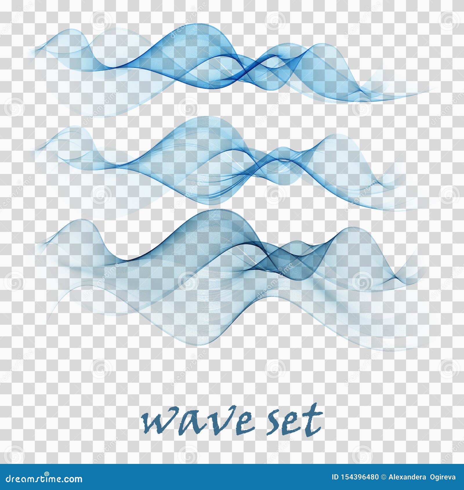 Abstract Blue Wave on a Transparent Background in a Cage. Stock Vector ...