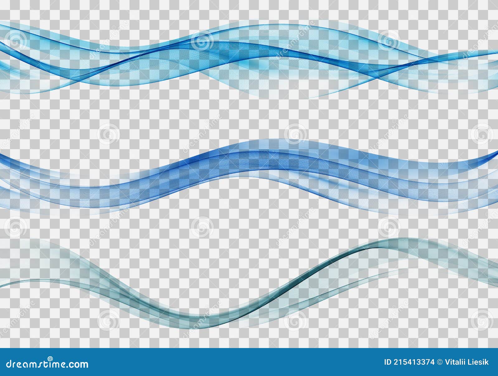 Abstract Blue Wave on a Transparent Background.Blue Wave Element Stock ...