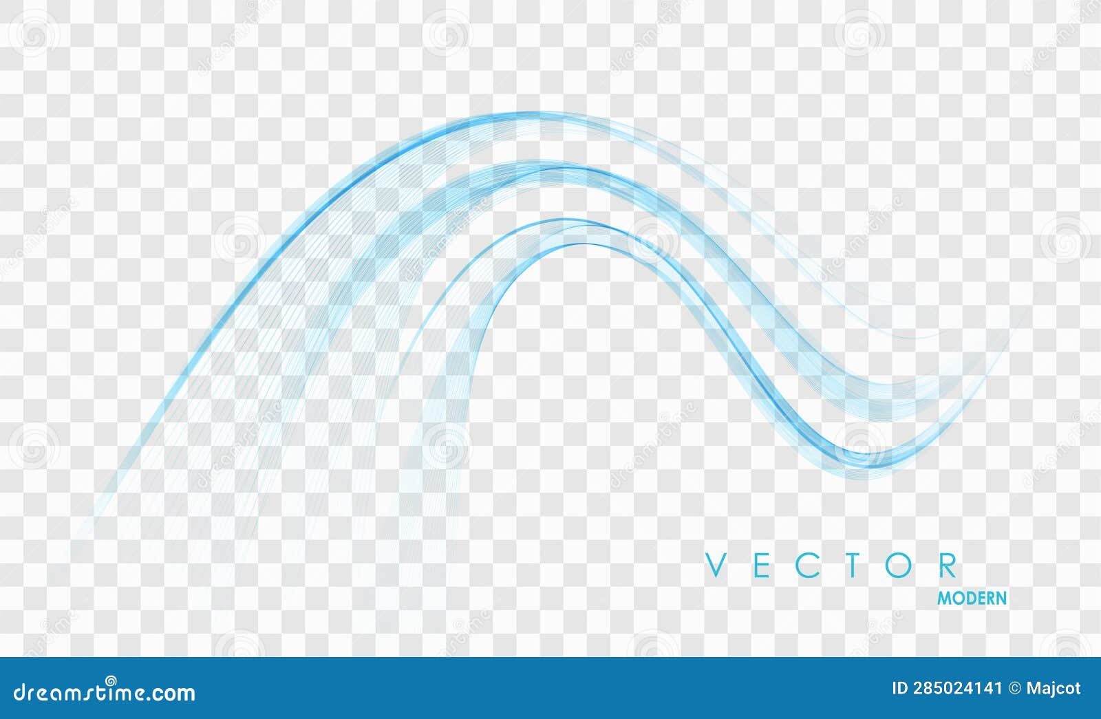 Abstract Blue Wave on Transparent Background Stock Illustration ...
