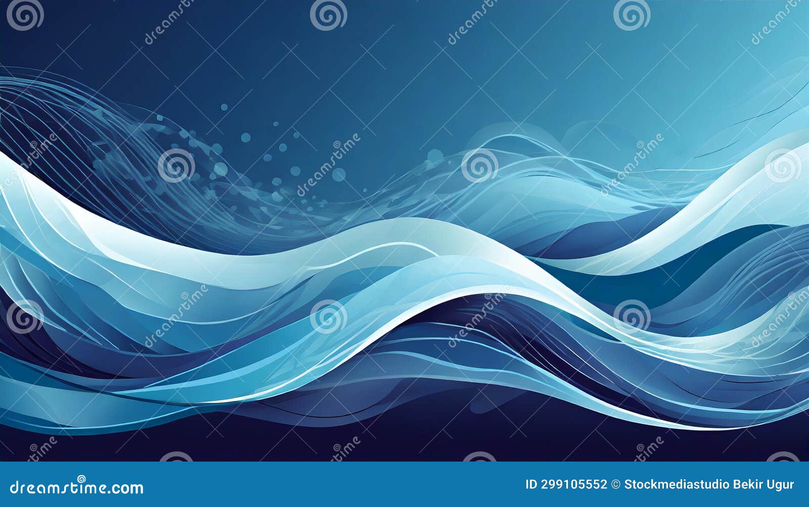 Abstract Blue Wave Vector Background Stock Illustration - Illustration ...