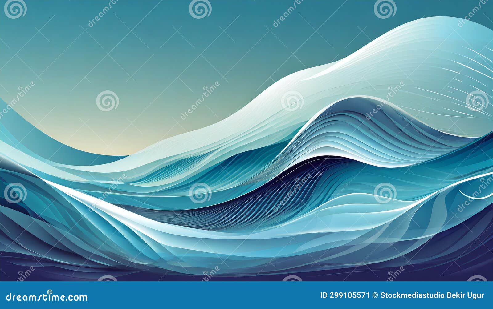Abstract Blue Wave Vector Background Stock Illustration - Illustration ...