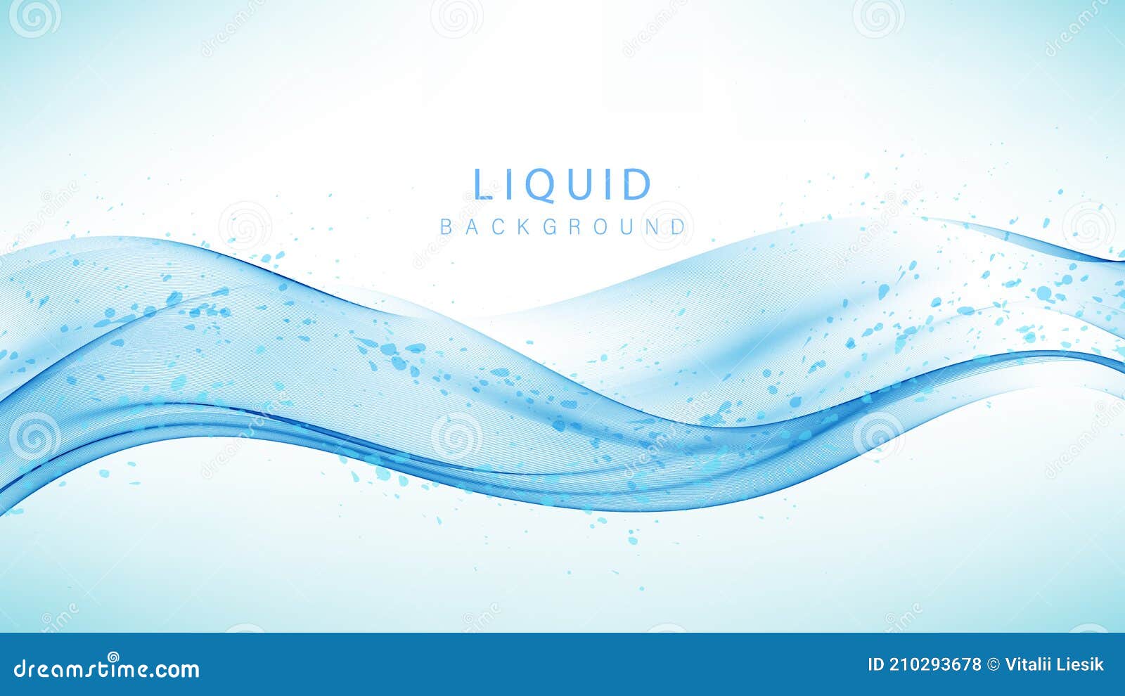 Abstract Blue Wave Vector Background Flow Transparent Wave Stock Vector ...