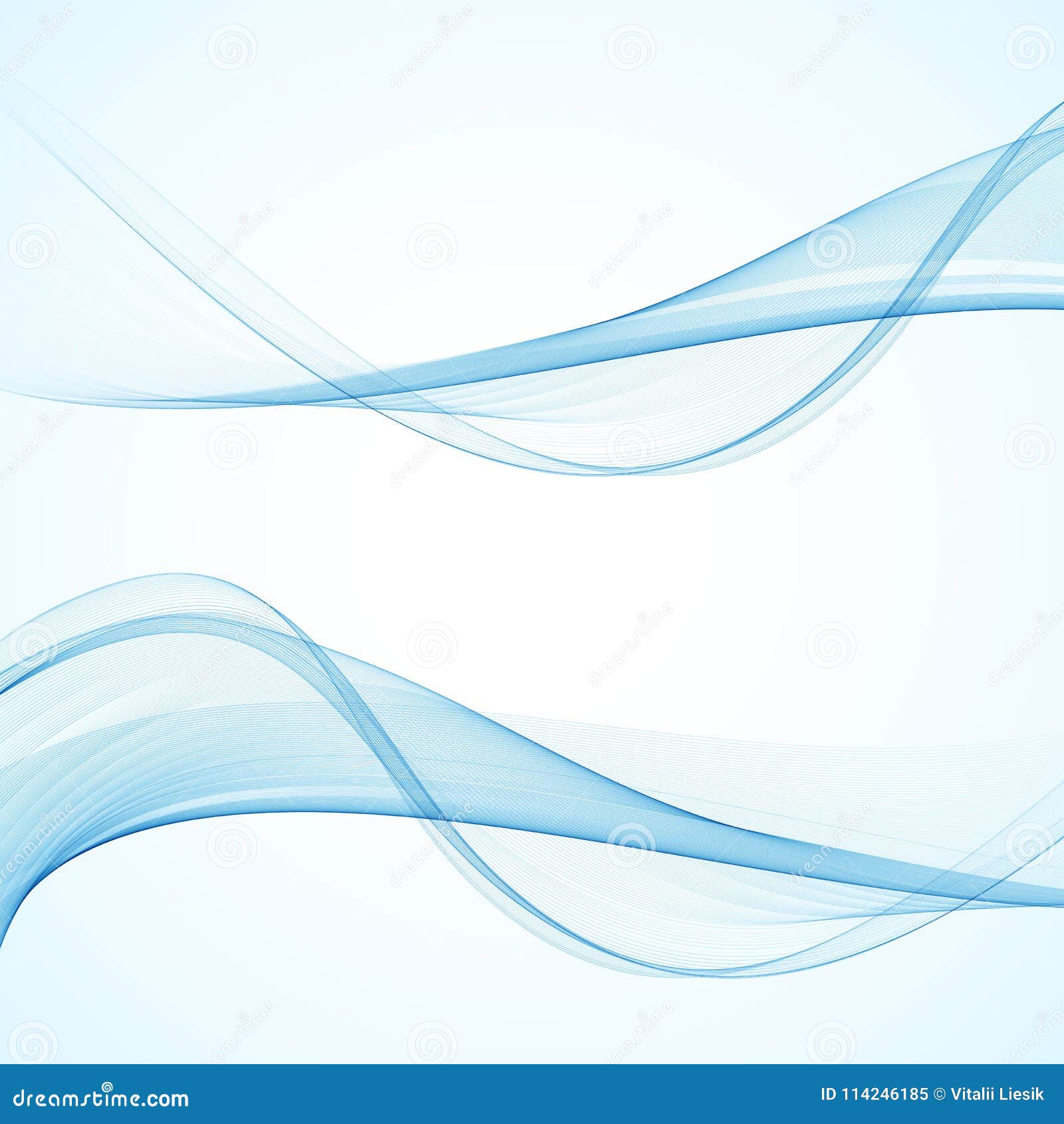 Abstract blue wave.Set stock vector. Illustration of paint - 114246185