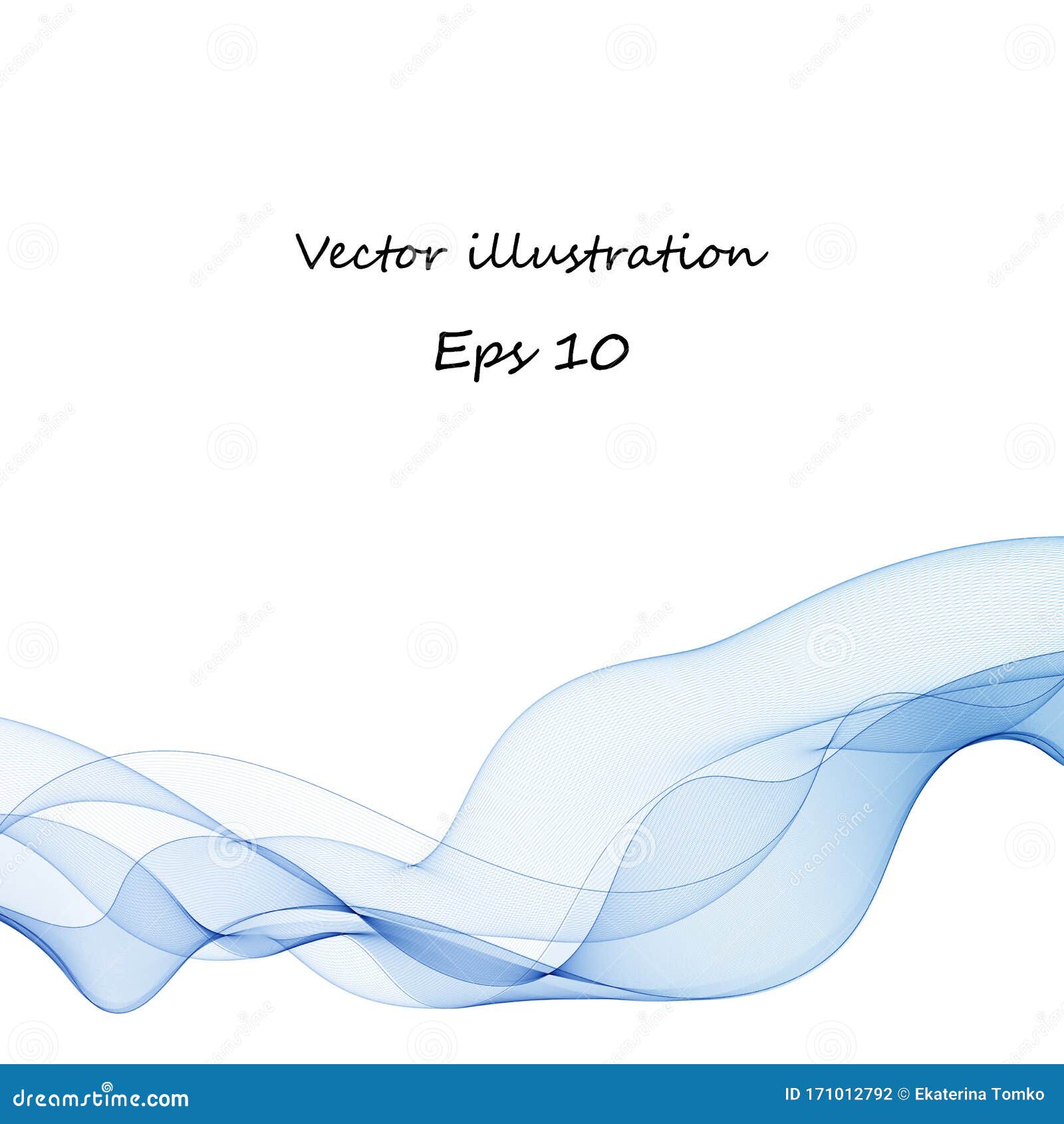 Abstract Blue Wave. Vector Curves. Presentation Template. Eps 10 Stock ...