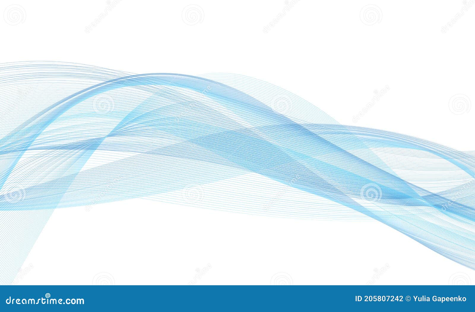 Abstract Blue Wave on White Background. Illustration Stock Illustration ...