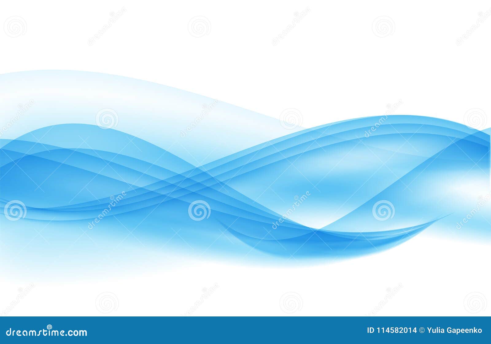 Abstract Blue Wave On White Background Vector Illustration Stock