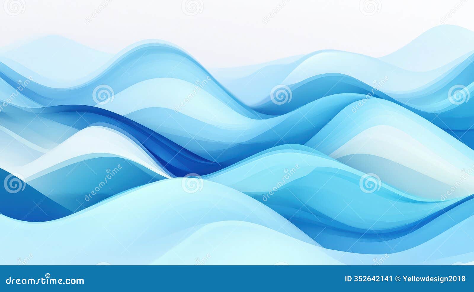 Abstract Blue Waves Background with Flowing Curves and Gradients for Modern Design Stock ...