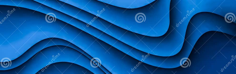 Abstract Blue Waves Background, Smooth Curves Background, Flowing Lines ...