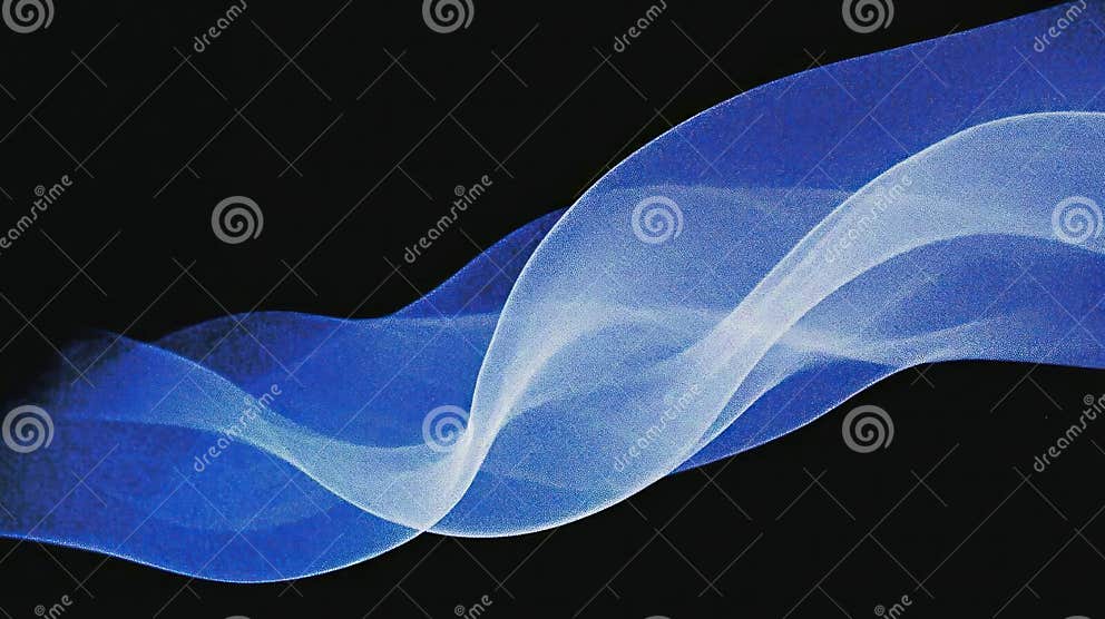 Abstract Blue Waves on a Black Background, Creating a Sense of Movement ...