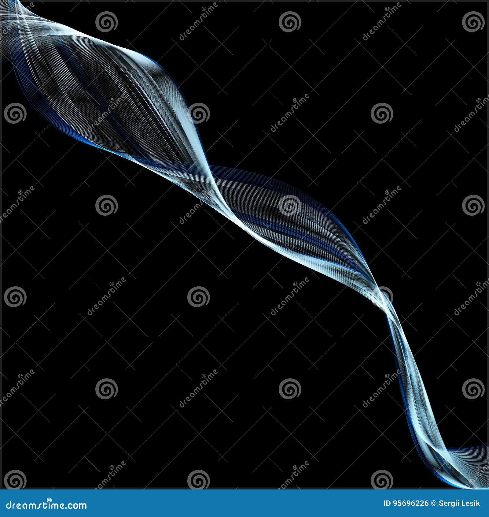 Abstract Blue Waves on Black Background Stock Vector - Illustration of ...
