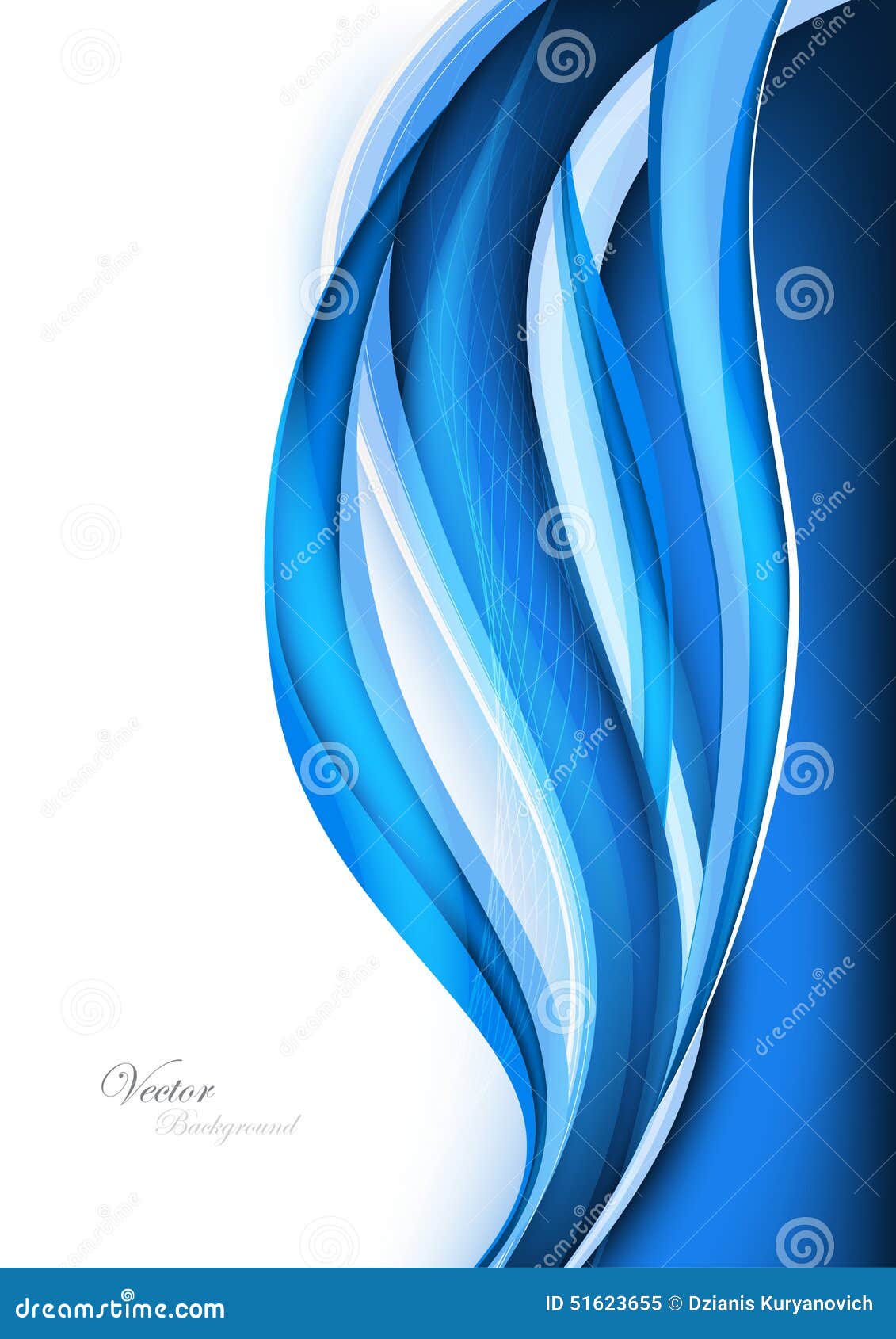 Abstract Blue Waves - Data Stream Concept. Vector Stock Vector ...