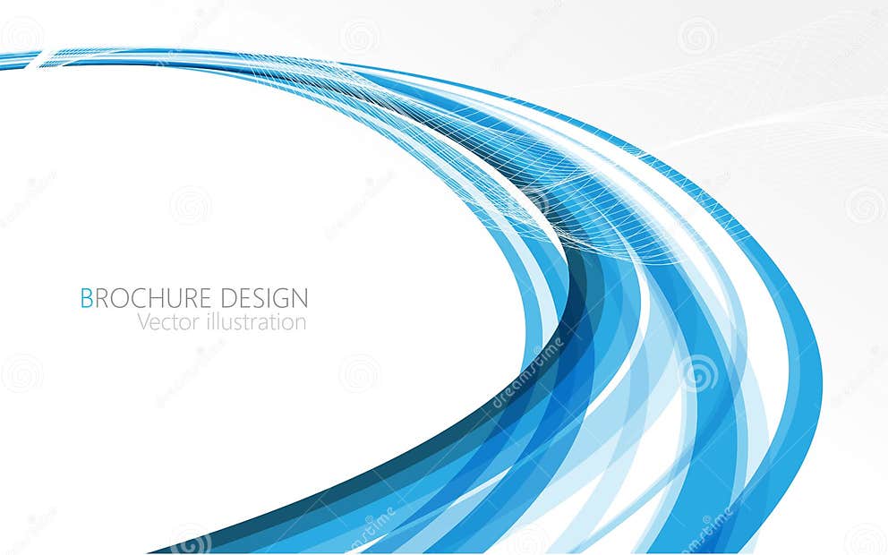 Abstract Blue Waves - Data Stream Concept. Vector Illustration Stock ...
