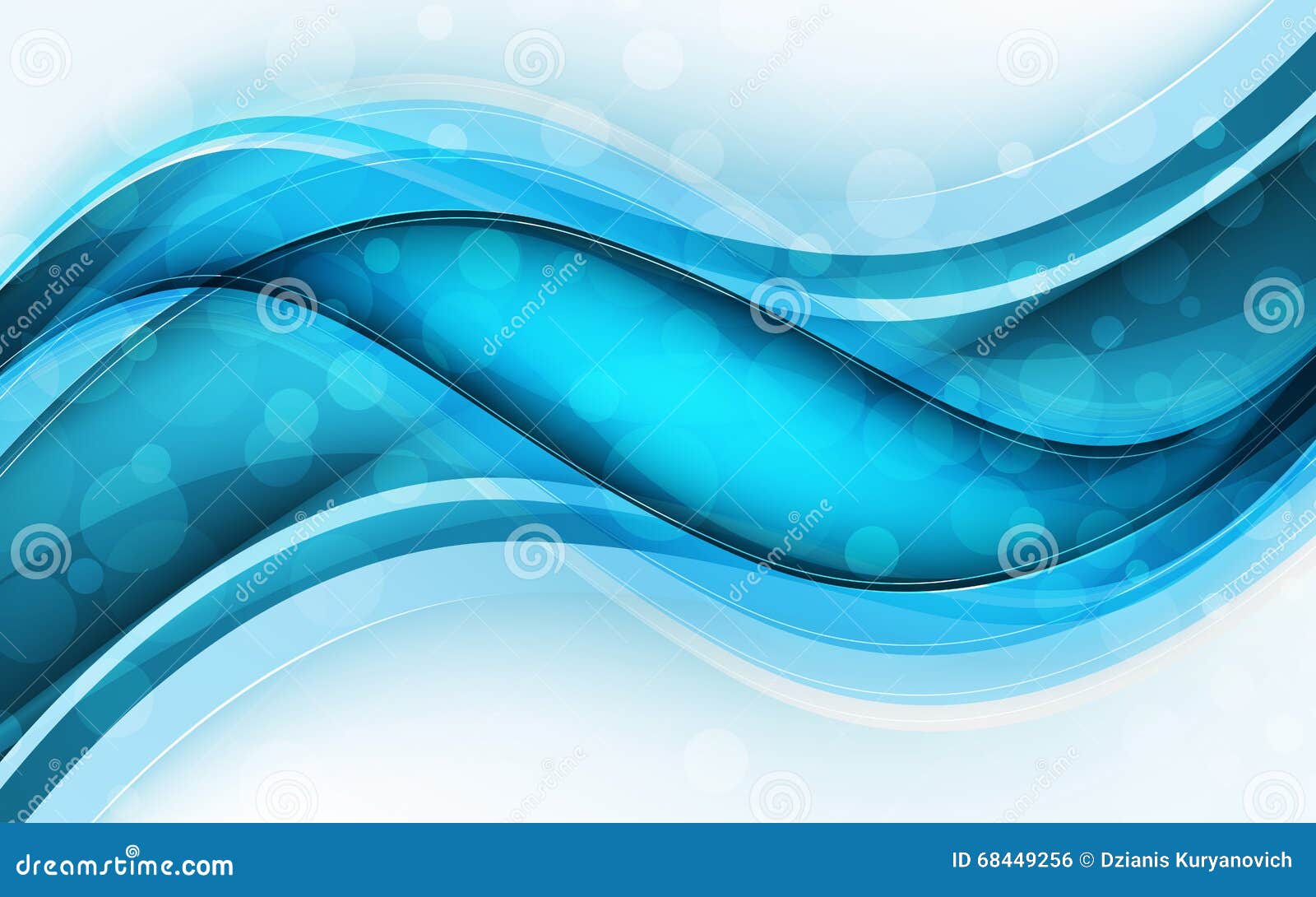 Abstract Blue Waves - Data Stream Concept. Vector Illustration Stock ...