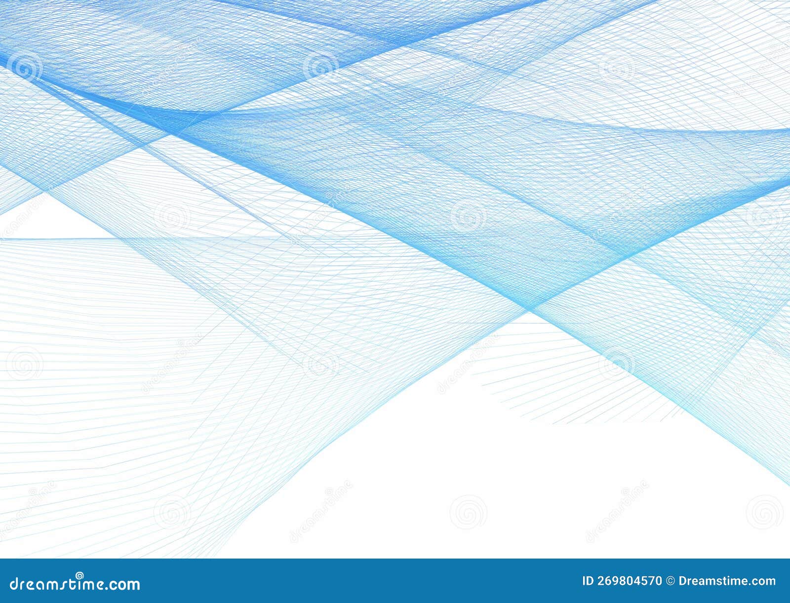 Abstract Blue Waves Flow on White Background Stock Illustration ...