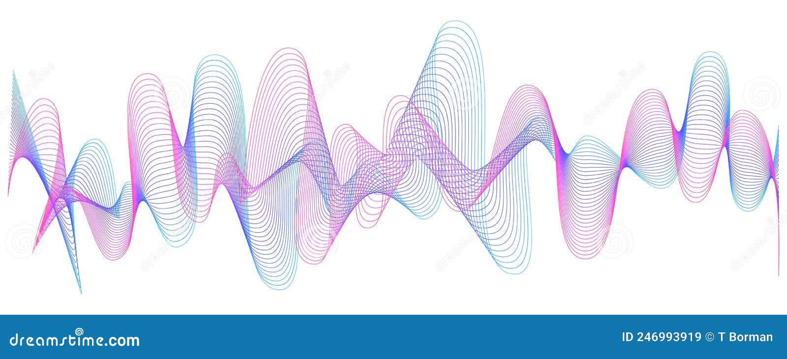 Blue Sonic Wave Line. Abstract Blue Digital Equaliser. Vector ...