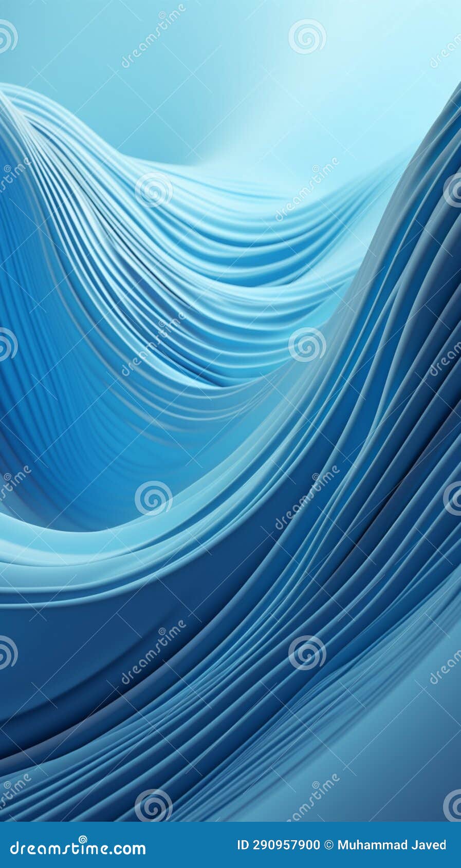 Abstract Blue Waves and Lines with Space for Text Stock Illustration ...