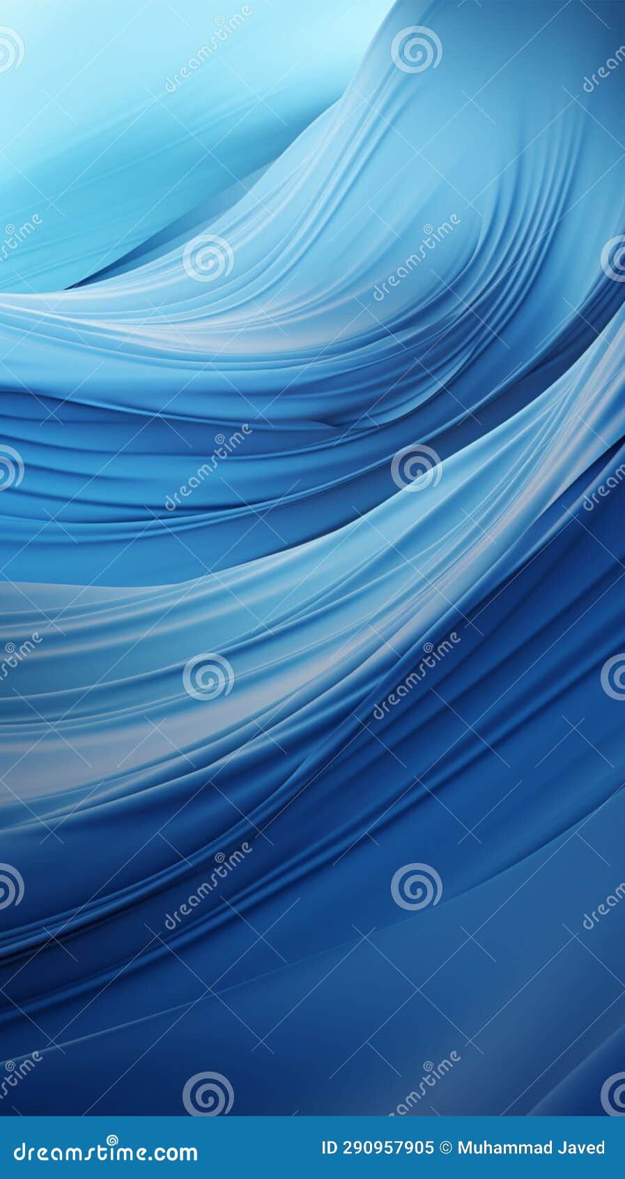 Abstract Blue Waves and Lines with Space for Text Stock Illustration ...