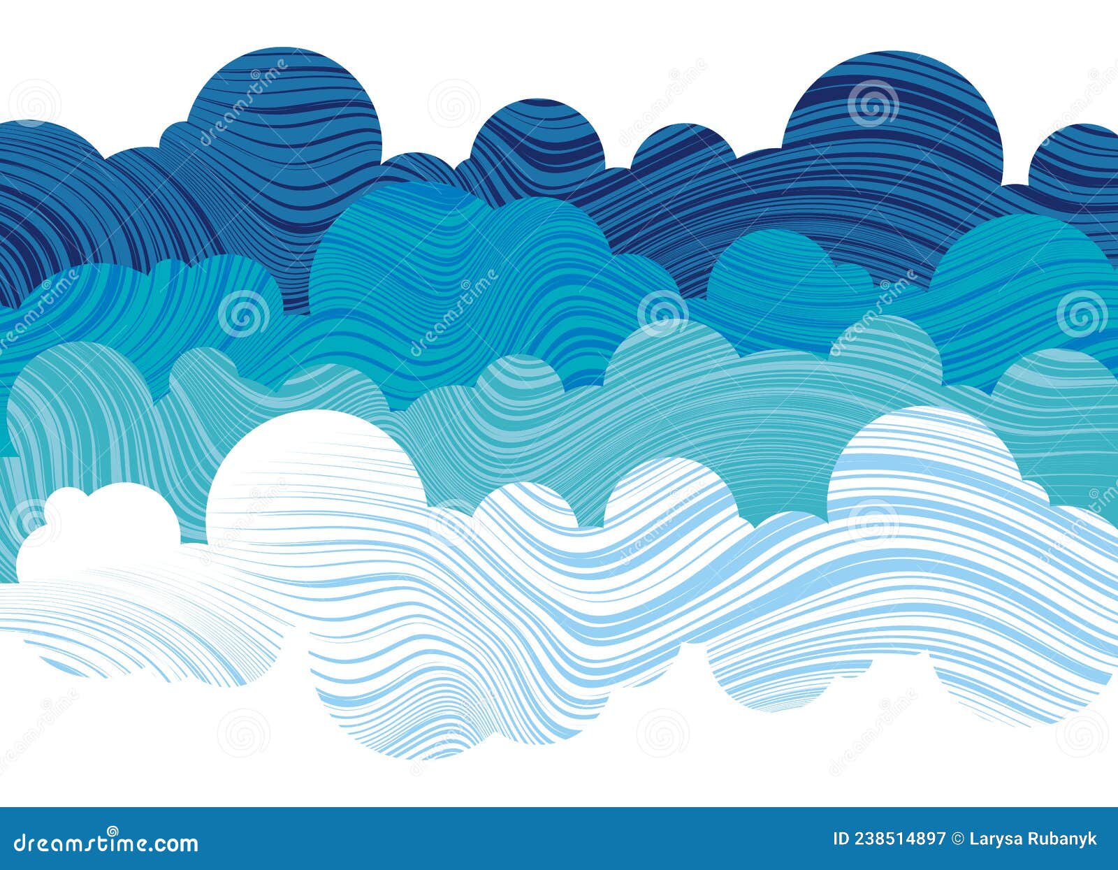 Abstract Blue Waves from Lines. Vector Clouds Stock Illustration ...