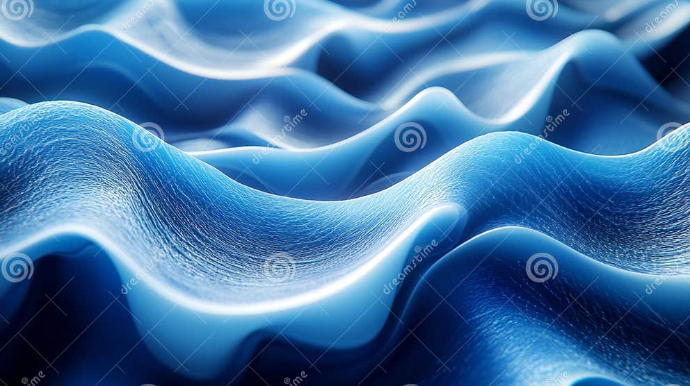 Abstract Blue Waves in Motion Generative AI Stock Illustration ...