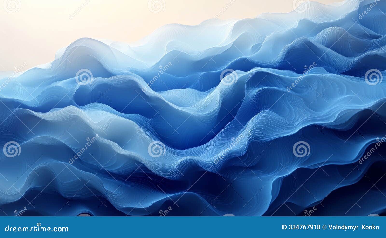 Abstract Blue Waves Pattern in Soft Light. Art and Design Concept Stock ...