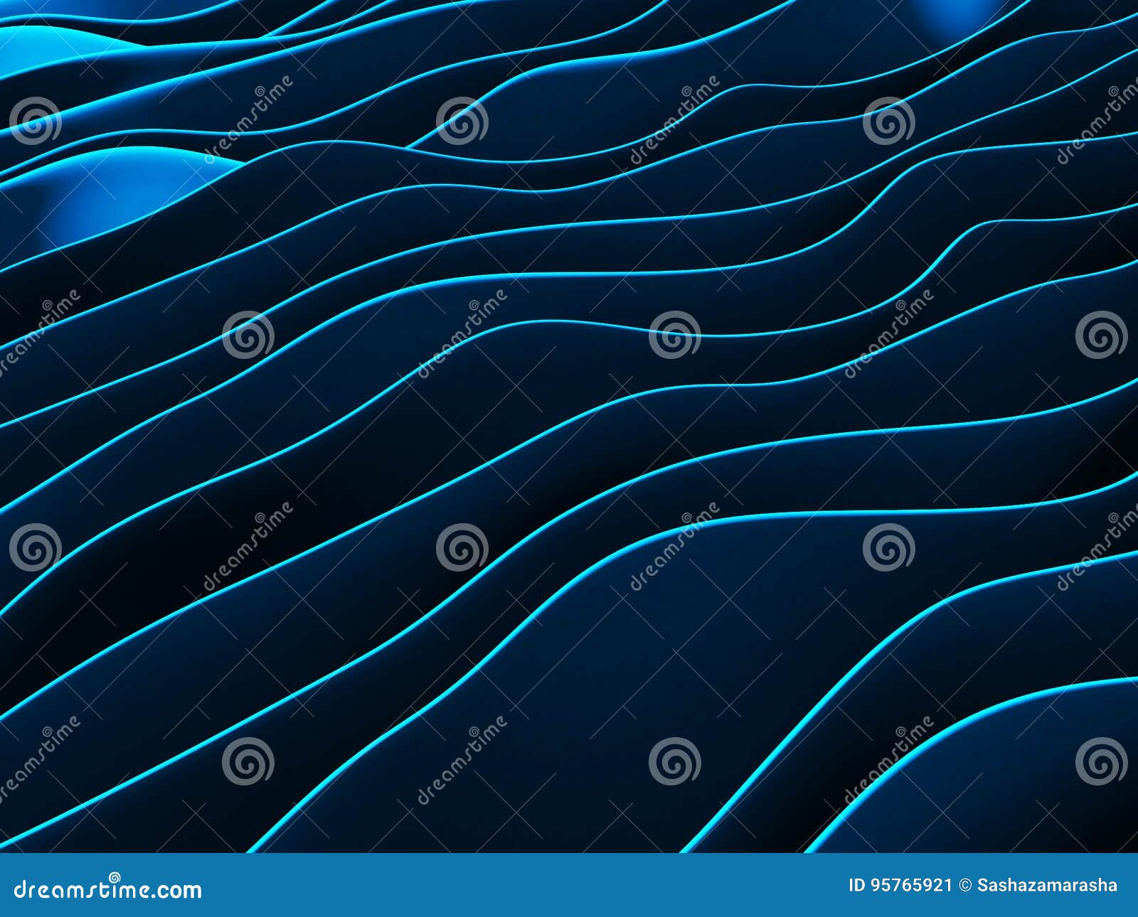 Abstract Blue Waves Stripe Pattern Background Stock Illustration ...