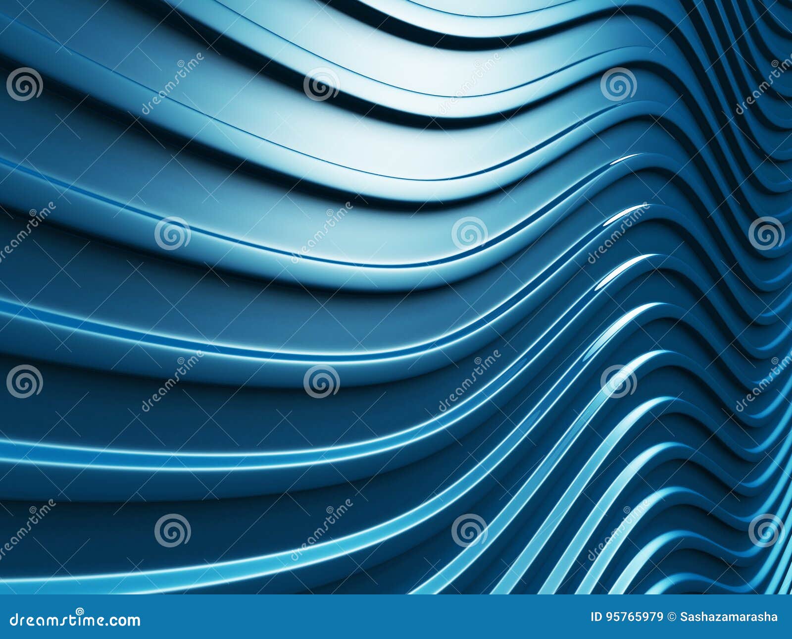 Abstract Blue Waves Stripe Pattern Background Stock Illustration ...