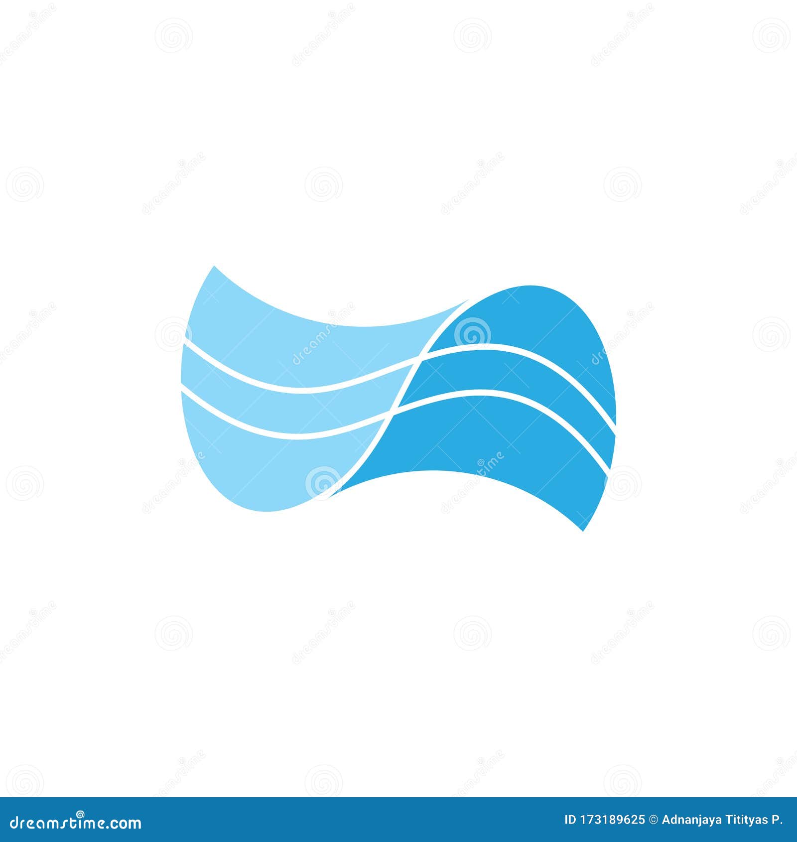 Abstract Blue Waves Stripes Simple Logo Stock Vector - Illustration of ...