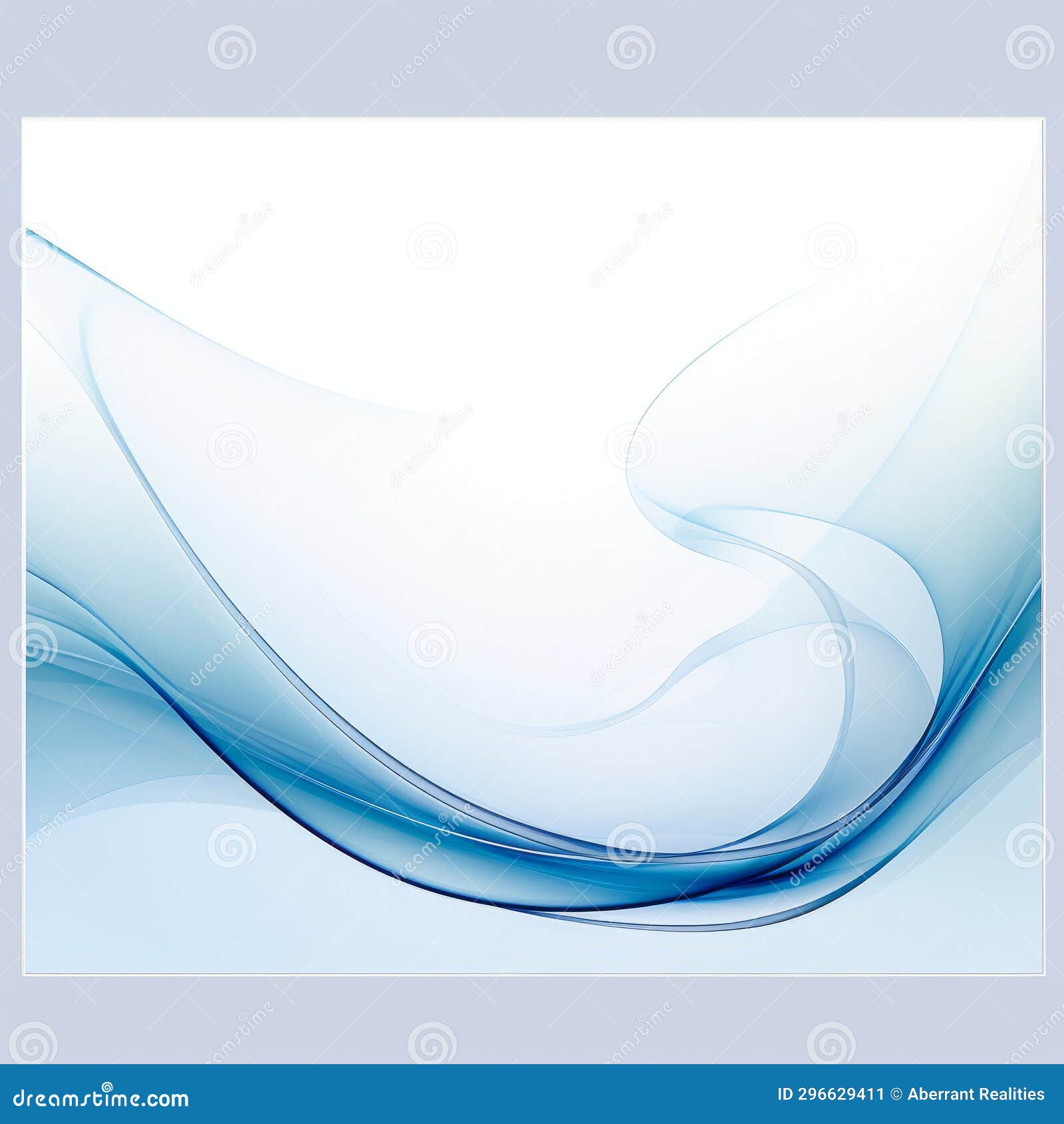 Abstract Blue Waves on a White Background Stock Illustration ...
