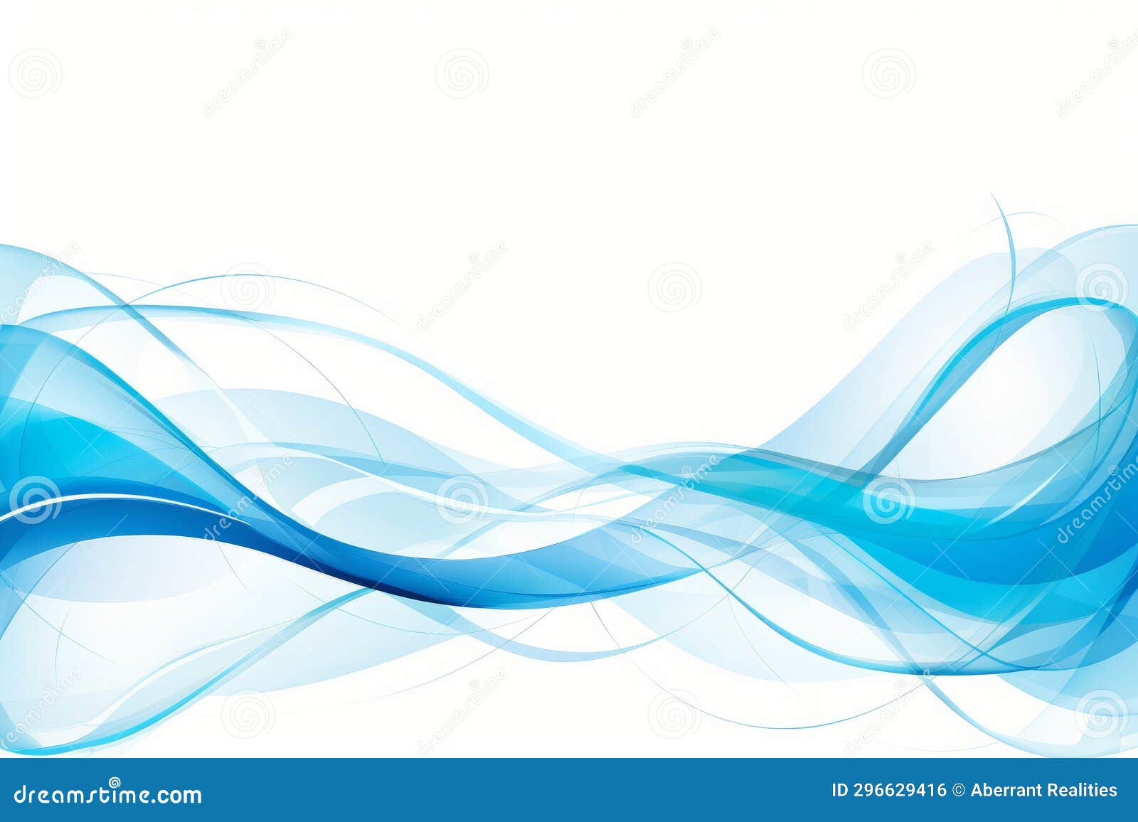 Abstract Blue Waves on a White Background Stock Illustration ...