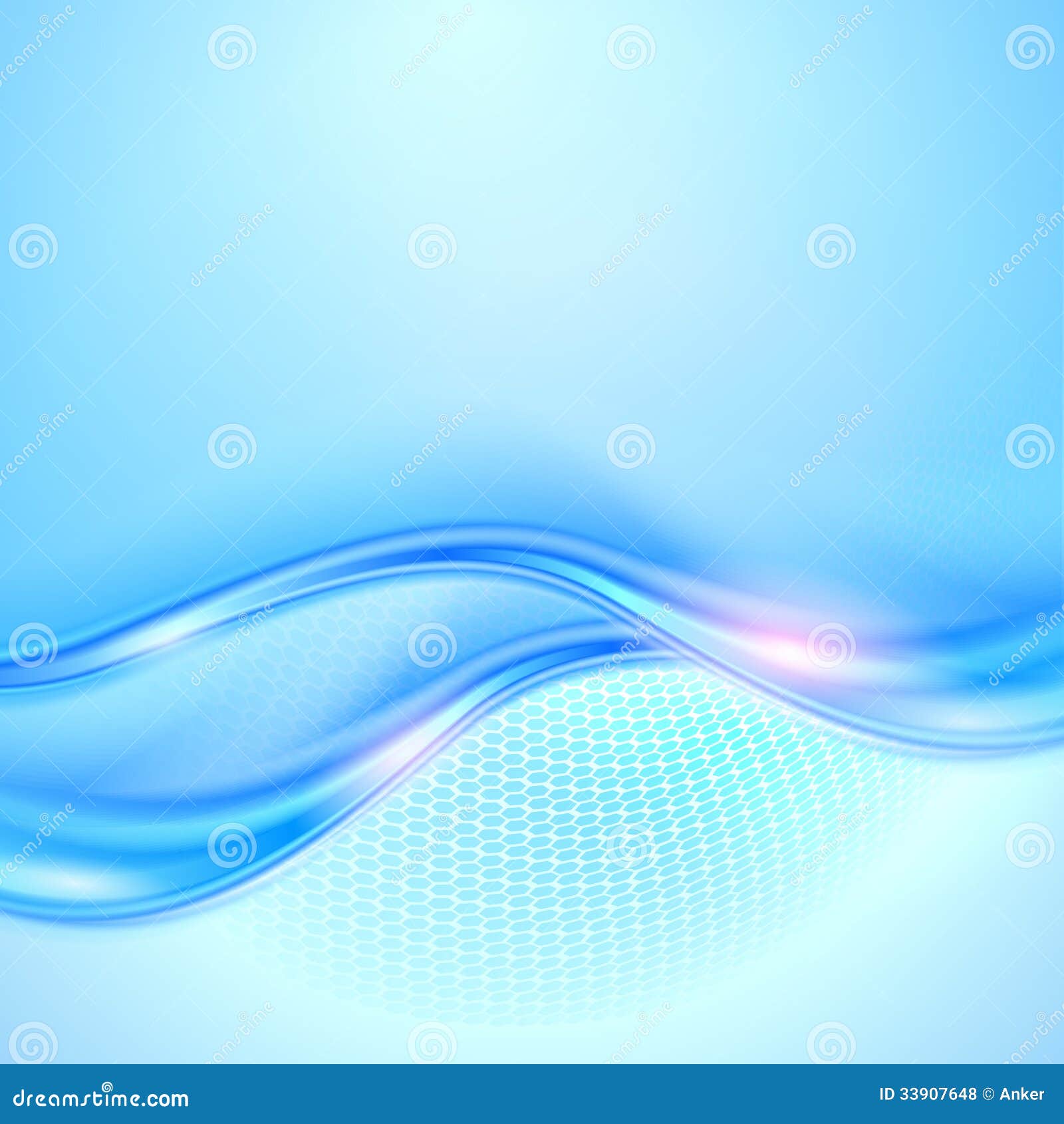 Abstract Blue Waving Background Stock Vector - Illustration of curve ...