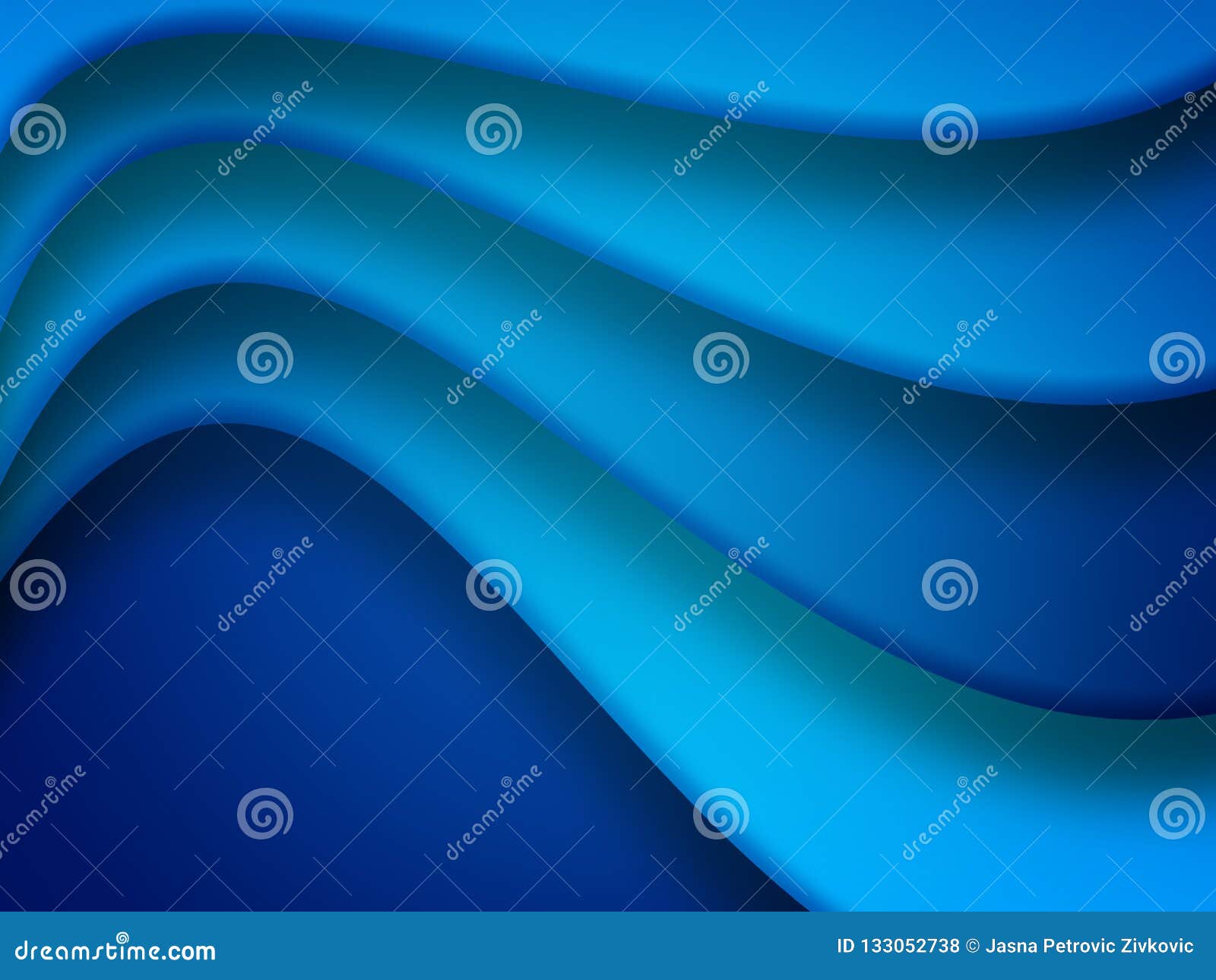 Abstract Blue Wavy Background Stock Illustration - Illustration of ...