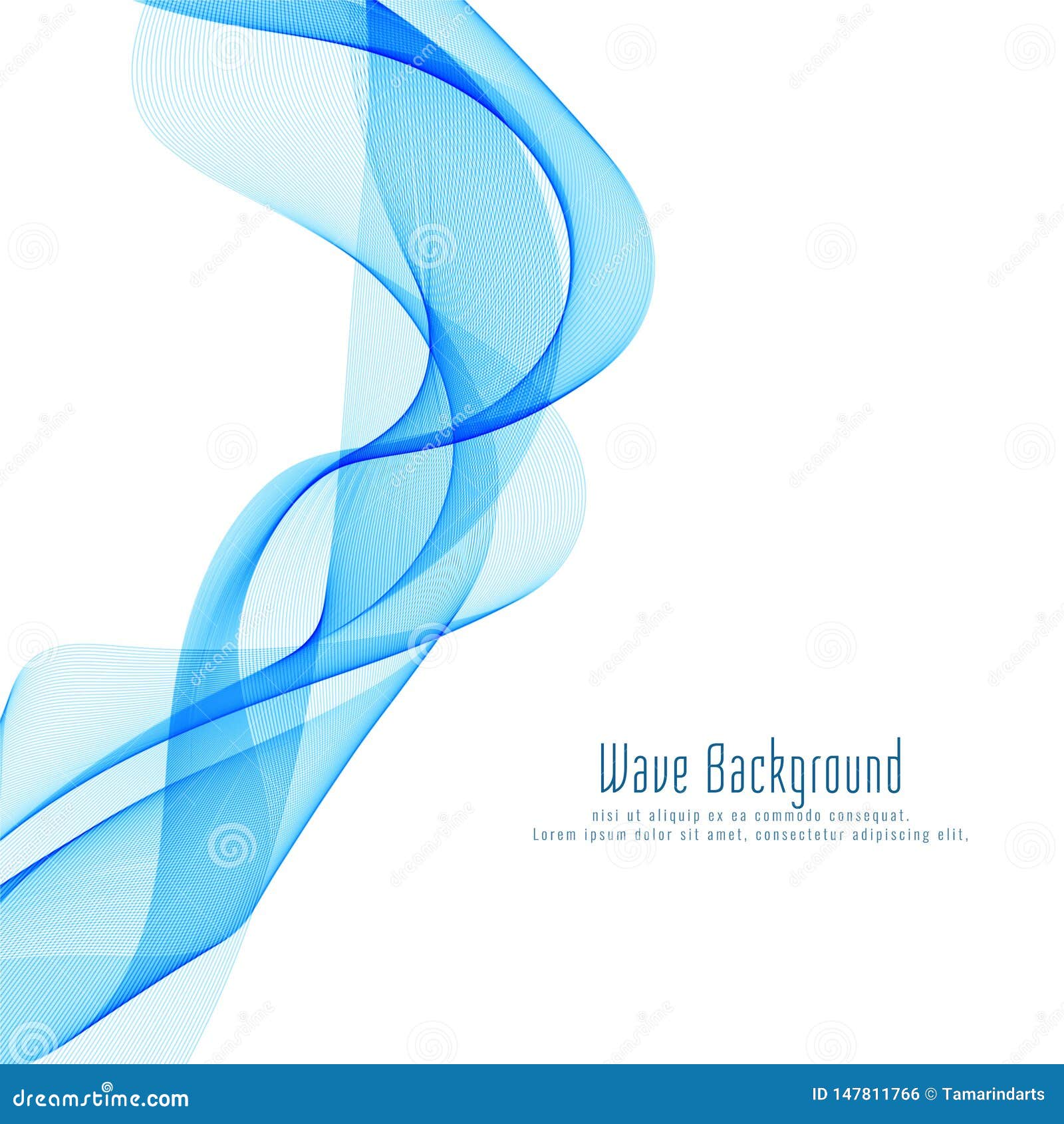 Abstract Blue Wavy Background Design Stock Vector - Illustration of ...