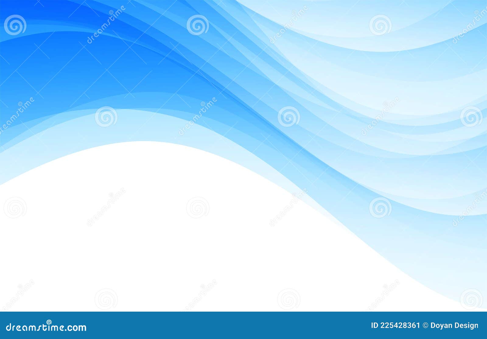 Abstract Blue Wavy Background Template Stock Vector - Illustration of ...