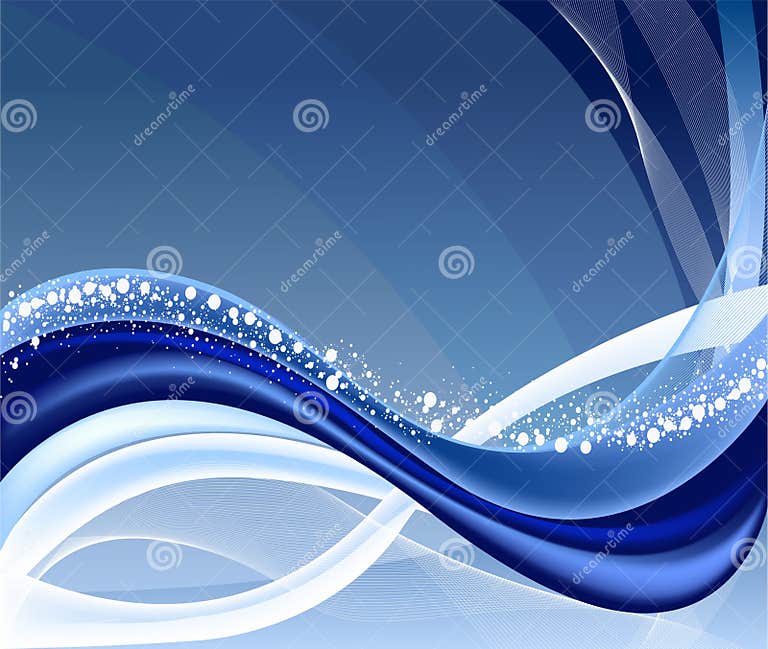 Abstract Blue Wavy Background Vector Stock Vector - Illustration of ...