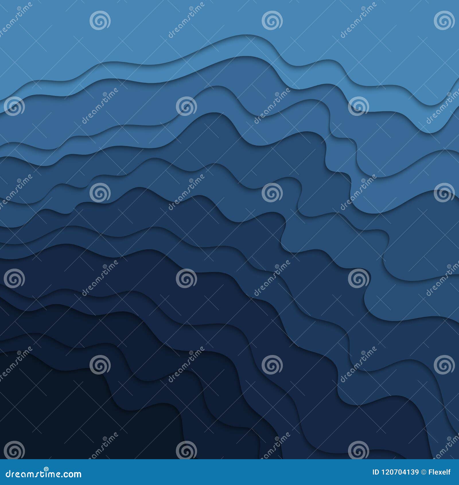 Abstract Blue Wavy Background. Stock Illustration - Illustration of ...