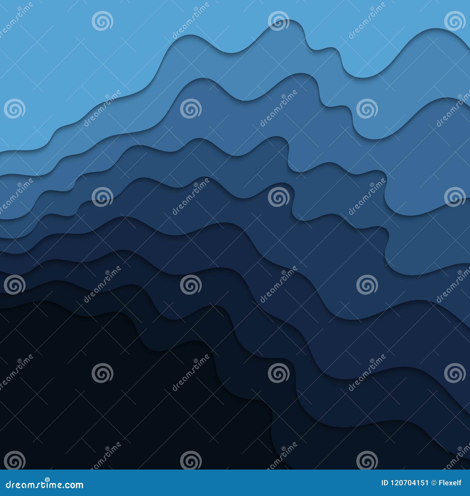 Abstract Blue Wavy Background. Stock Illustration - Illustration of ...