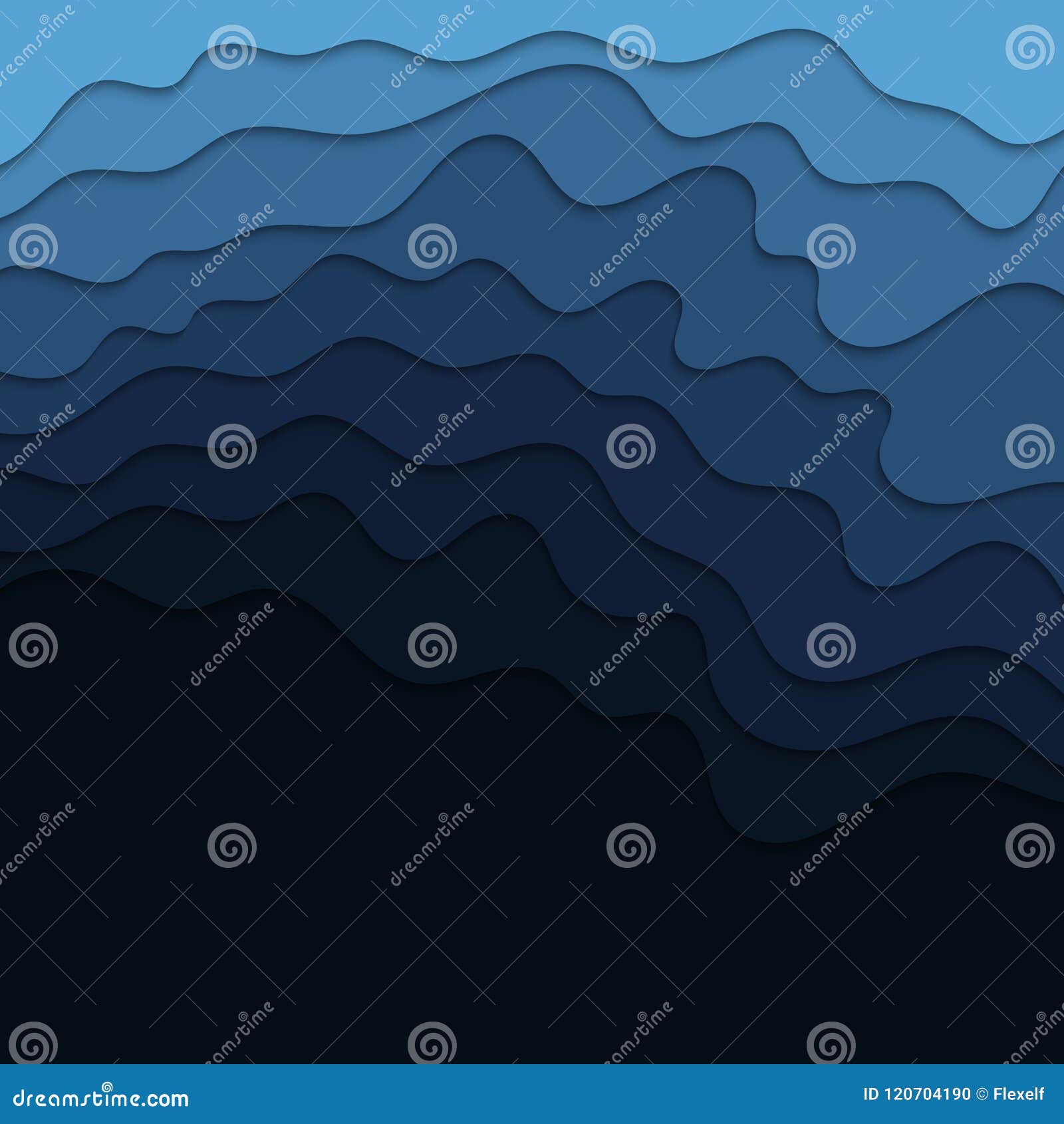 Abstract Blue Wavy Background. Stock Illustration - Illustration of ...