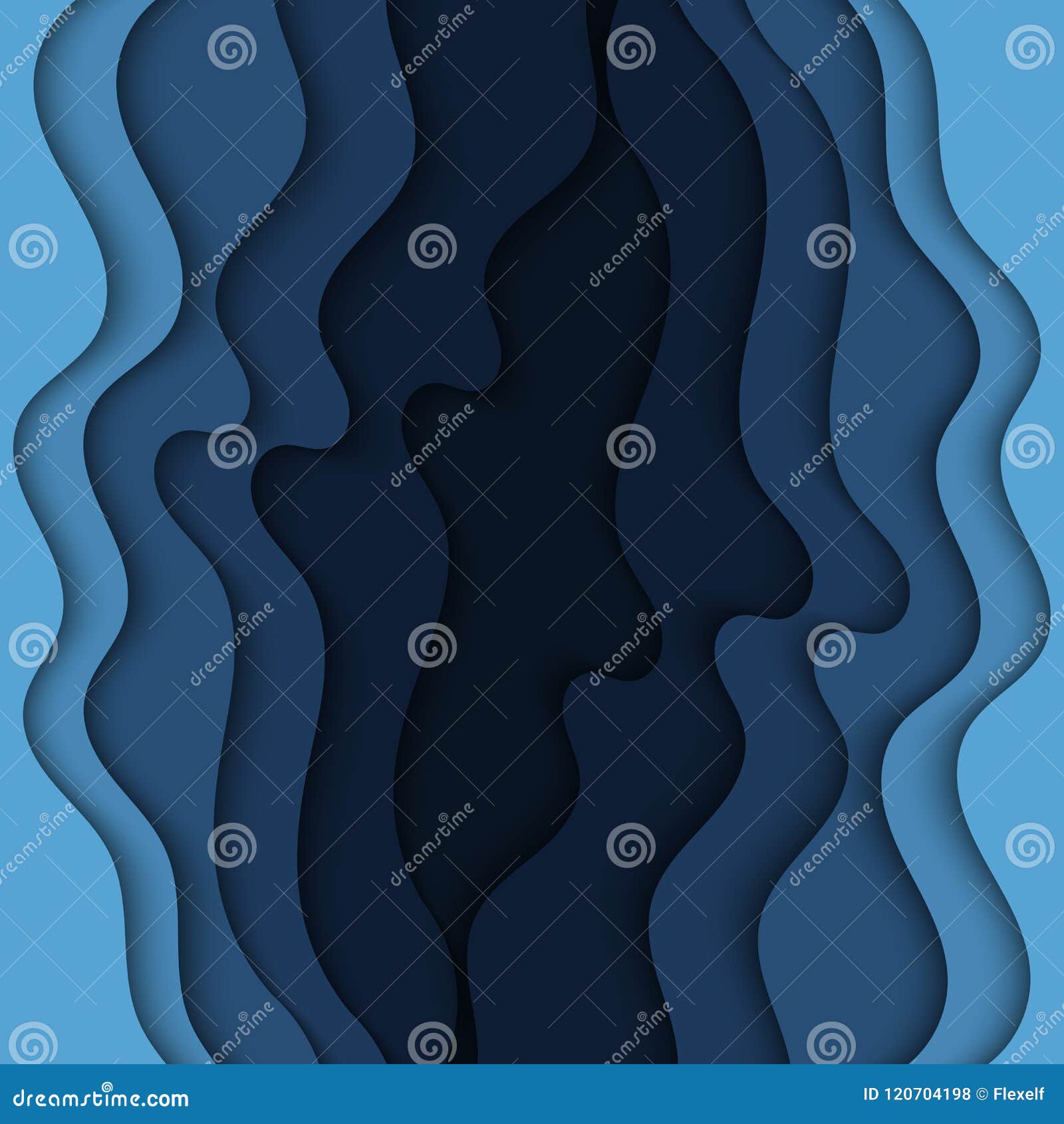 Abstract Blue Wavy Background. Stock Vector - Illustration of flow ...
